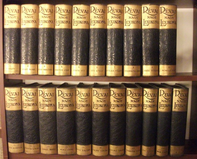 - Révai Nagy Lexikona 1-21 (1911-1935, Révai Testvérek Irodalmi Intézet ...